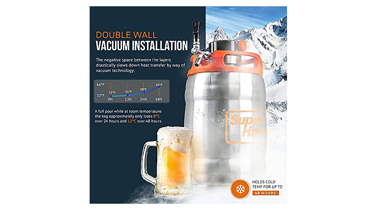 SuperHandy Portable Beer Keg Growler - 170 oz