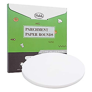 Melala 200Pcs Parchment Paper Rounds 7 Inch,Non-Stick Precut Parchment Paper Liners for Tortilla Press,Air Fryer,Round Cake Pan,Springform Pan,Toaster Oven(White)