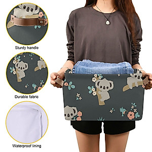 xigua Koala Storage Basket Storage Bin Organizer Basket, Foldable Rectangular Storage Box with Handles for Home Office