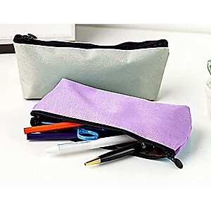 HappyDaily 8 Pack Beautiful Pencil case Pen bag or Cosmatic bag Makeup case or Coin Purse Pouch (Red/Purple/Yellow/Orange/Green/White/Blue/Black)