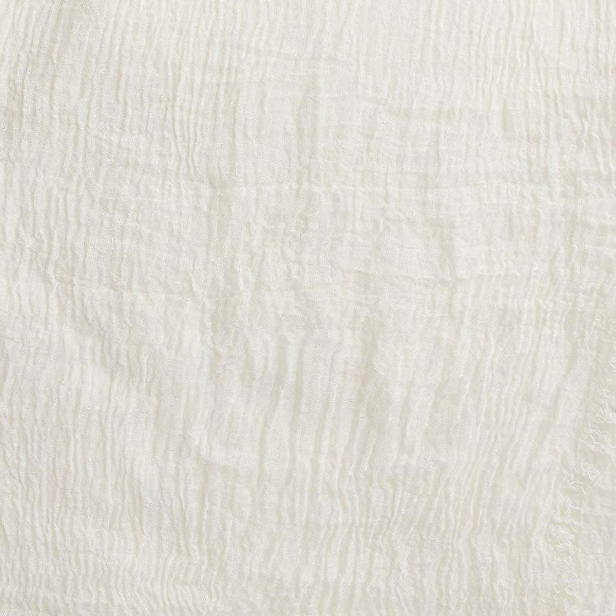XRDSS Summer Cotton Blend Crinkle Vintage Soft Scarf with Fringed Edges 35" × 70" (White)