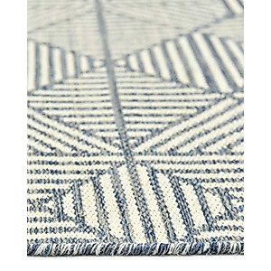 Solo Rugs Edra Contemporary Handmade Area Rug, 8' 0" x 10' 0", Denim