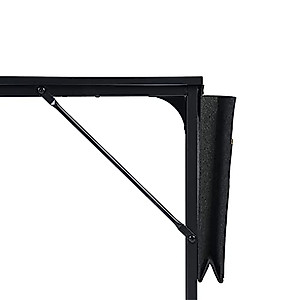 Homy Casa Inc 47 inch Study Storage Bag Space Saving for Home Office, Modern Simple Style PC Metal Frame Computer Desk, Writing Table, Black, Brown