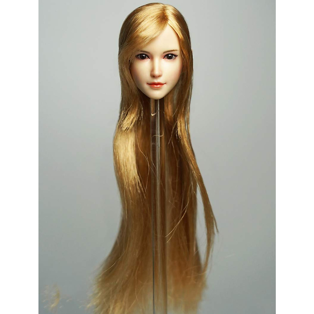 HiPlay 1/6 Scale Female Figure Head Sculpt, Beuty Charming Girl Doll Head for 12" Action Figure Phicen, TBLeague DH035 (Golden Hair)