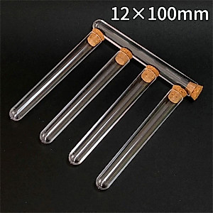 20Pcs Clear Plastic Test Tubes with Cork Stoppers, 15x100mm Sample Storage Tube Plastic Tubes with Lids for Laboratory Jewelry Beads Powder Spice Liquid Candy Storage