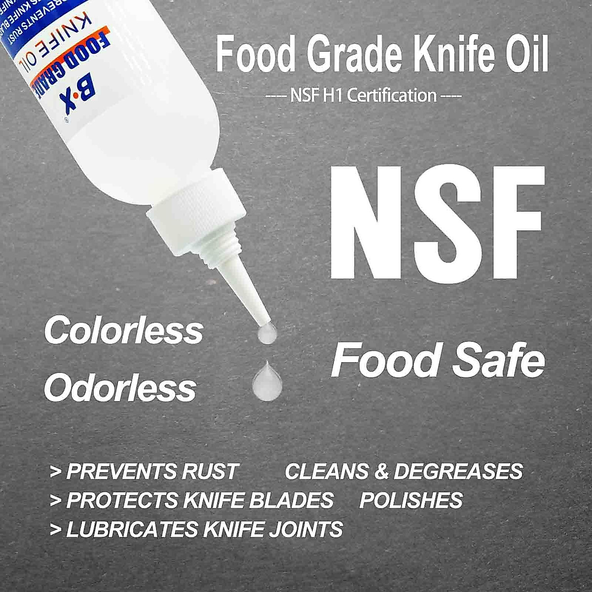 LewisCare Food Grade Chefs Knife Oil 5oz Prevent Knife Blade Rust,Protection ＆ Lubricant Knife Care Cleaning Set.