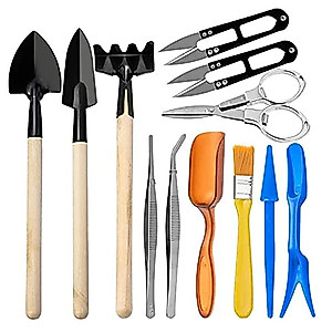 Snow Shovels for Snow Removal Shovel Trimming Tools Succulent 12-Piece Mini Soils Seedling Scissors Set Gardening Transplanter Brush of Potted Patio & Garden