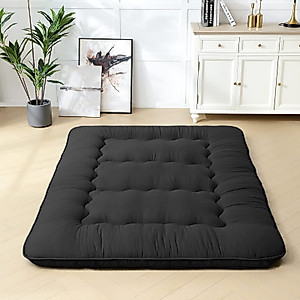 NeuType Futon Mattress Thicken Sleeping Mattress for Floor Folding Mattress for Adults,Kids,Tatami Mat,Camping Mattress,Road Trip, Kids Play Mat, Twin Size,Black