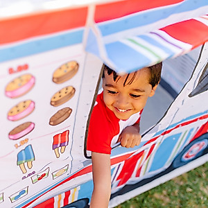 Melissa & Doug Food Truck Play Tent Role Play Toy Food Truck Tent, Ice Cream Truck Tent For Kids Ages 3+