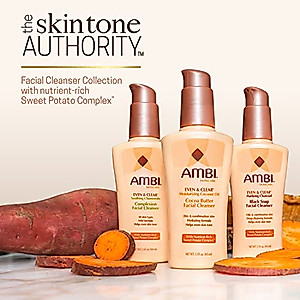 Ambi Even & Clear Purifying Charcoal Black Soap Facial Cleanser With Nutrient Rich Sweet Potato Complex | Helps Even Skin Tone | 3.5 Ounce