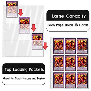 Trading Card Binder for Yu-Gi-Oh Cards - Holds 720+ Cards, 9 Pocket Trading Card Holder Album with Sleeves, Top Loading Pocket Storage Case for TCG