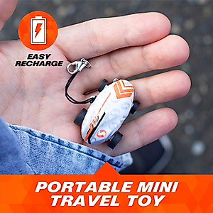 USA Toyz Whipz Micro Racers Toy Cars for Kids - Mini Keychain Car, Glow in The Dark LED Fast Pocket Racer Fidget Toy, Mini Car Spinner with Racing Stunt Ball, Keychain Clip, and USB Charger