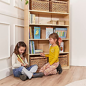 ECR4Kids Classic Bookcase, 60in, Adjustable Bookshelf, Natural