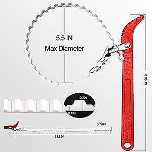 Anmxkoo Strap Wrench, Anti-sliding and Durable, 18.8 Inches Length Rubber Strap Wrenches for Replacing Water Filter Oil Filter Swimming Pool Joints PVC Pipe Joints