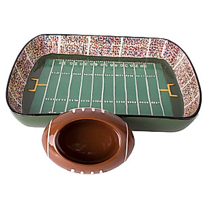Burton and Burton Ceramic Football Stadium Chip and Dip Serving Set