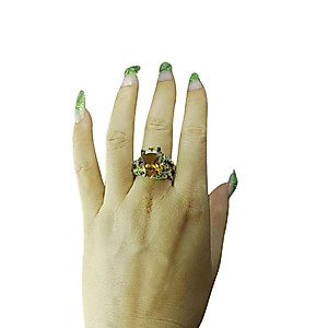 Tingle Alexandrite Rings Fine Jewelry For Women Diaspore Color Change Gem Engagement Ring Sterling Silver Ring (Magic Forest, 6)