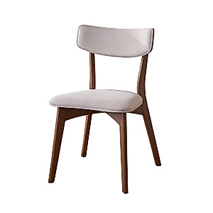 Christopher Knight Home Abrielle Mid-Century Modern Dining Chairs with Rubberwood Frame, 2-Pcs Set, Light Beige / Natural Walnut