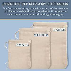 Celestial Gifts Muslin Bags with Drawstring 500 pcs - 3 x 5 100% Cotton - Made in USA - Canvas Bags Bulk, Small Drawstring Bags, Reusable Tea Bags, Jewelry Bags (Natural Hem and Drawstring)