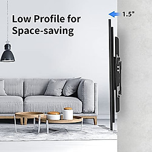 Suptek Tilt TV Wall Mount Bracket for Most 26-55 inch LED, LCD and Plasma TV, Mount with Max 400x400mm VESA and 100lbs Loading Capacity, Fits Studs 16" Apart, Low Profile with Bubble Level (MT4204),