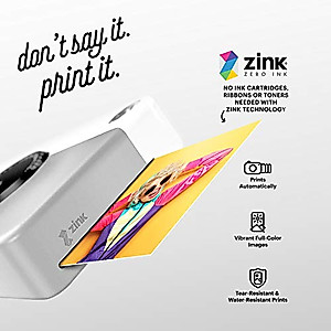 KODAK Printomatic Digital Instant Print Camera - Full Color Prints On ZINK 2x3" Sticky-Backed Photo Paper (Grey) Print Memories Instantly