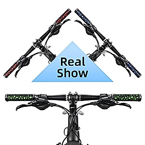 ROCKBROS Bike Handle Grips Non-Slip Bike Grips Double Lock-on Bicycle Handlebar Grips for BMX, MTB, Scooters, Folding Bikes 22.2mm