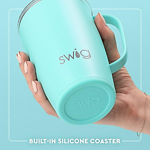Swig Life 18oz Travel Mug, Insulated Tumbler with Handle and Lid, Travel Coffee Mug, Cup Holder Friendly Travel Mug, Stainless Steel 18 oz Tumbler, Reusable Insulated Tumbler with Lid (Caliente)