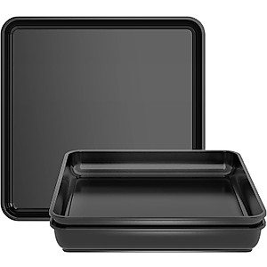 WAYNHUI Squared Plant Saucer 6/8/10/12/14/16/18/20inches Square Plastic Basin Tray Large/Small Water Receiving Tray (Black 10inch 5pack)
