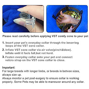 VST Comfortable Inflatable Cone Collar for Dogs,Adjustable Soft Pet Recovery Collar Prevent Pets from Touching Biting Scratching at Injuries Wounds (L)