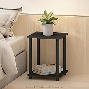 Furinno Simplistic Set of 2 End Table, Espresso/Black
