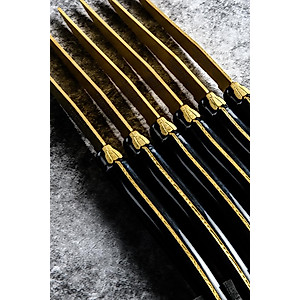 Laguiole Style de Vie Steak knives Prestige Line, 6 pieces, Gold stonewashed