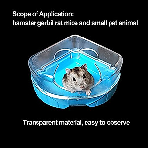 kathson Hamster Bathroom Gerbil Sand Dry Bath Plastic Container Small Animal Toilet Sandbox with Scoop and 2 Pcs Bathing Brush for Hamster Gerbil Mice