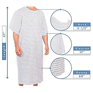 Nobles Deluxe Cut Medical Gown - Blue Splendor Print- Pack of 4