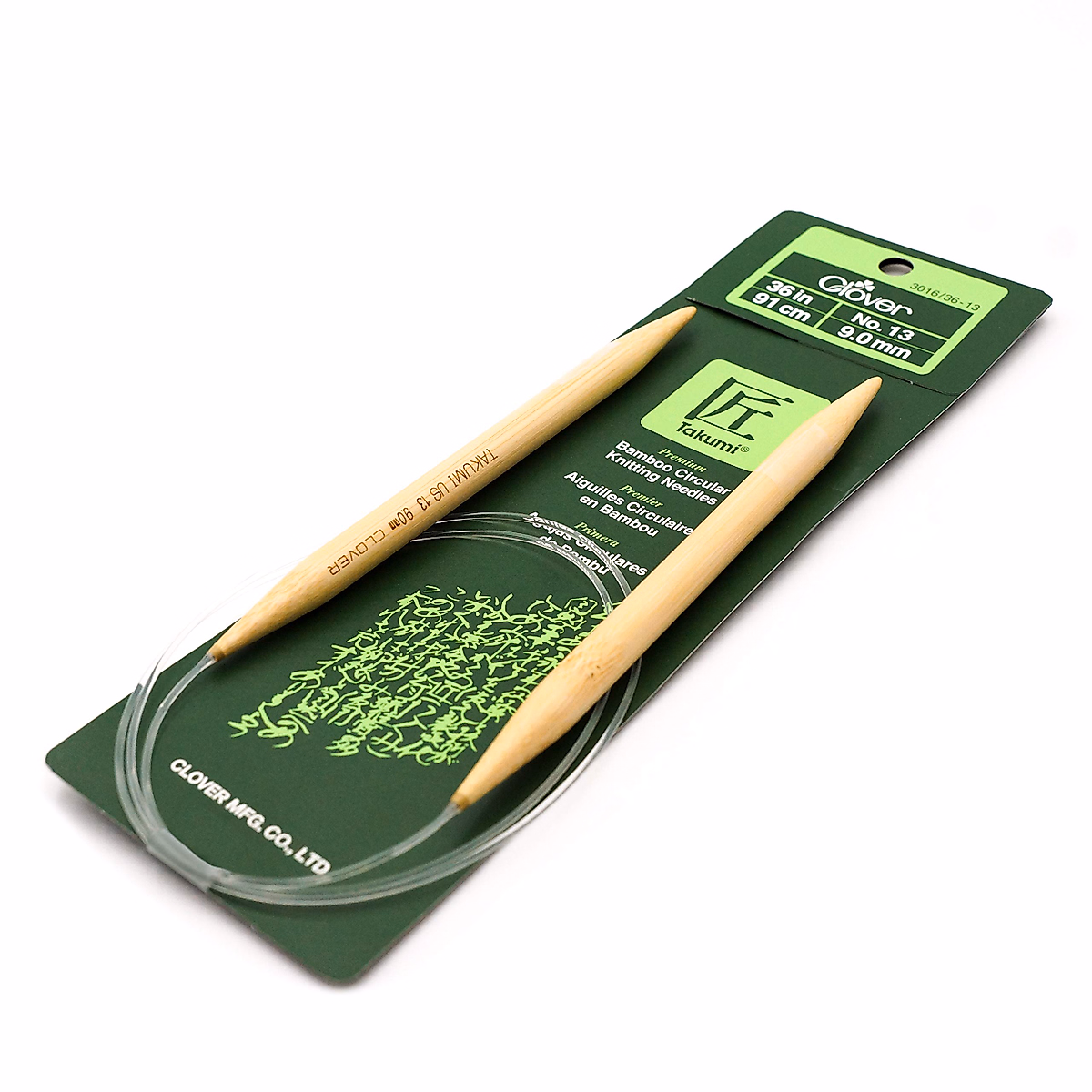 Clover 3016/36-13 Takumi Bamboo Circular 36-Inch Knitting Needles, Size 13