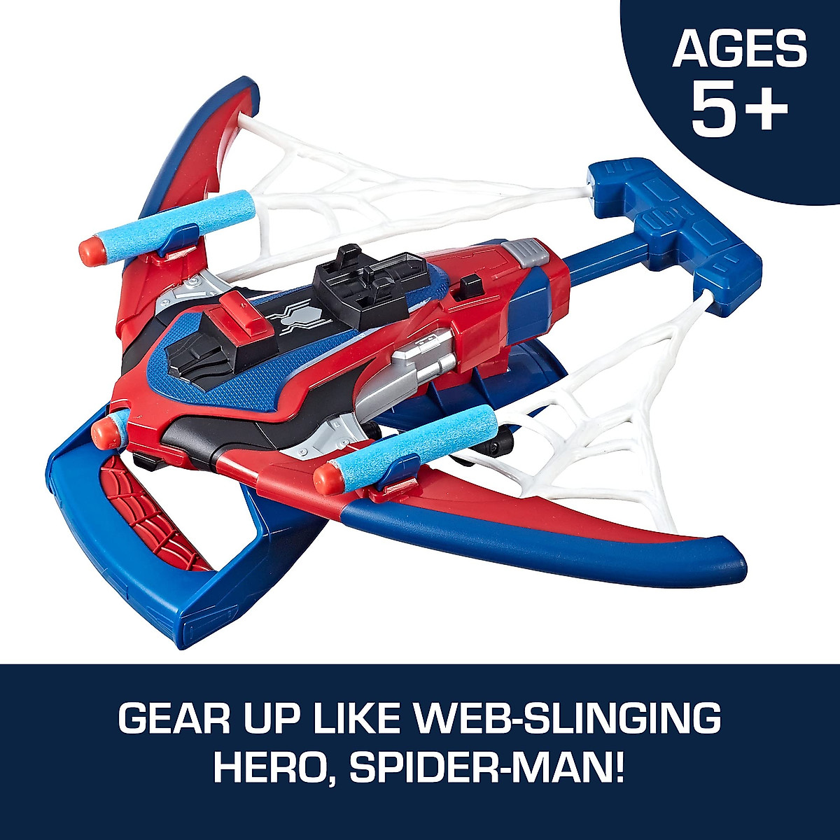 Marvel Spider-Man Web Shots Spiderbolt NERF Powered Blaster Toy, Fires Darts, Includes 3 Darts And Instructions, For Kids Ages 5 and Up (Amazon Exclusive)