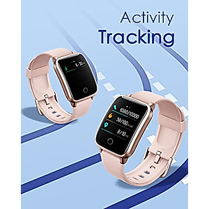 GRV Smart Watch for Women IP68 Waterproof, Fitness Tracker Heart Rate Monitor Digital Watch, Smartwatch for Android Phones and iOS Phones Pink