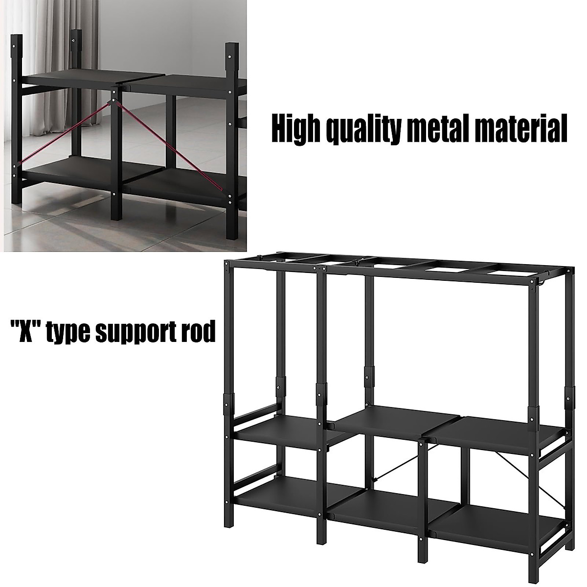 YETINGSHOP Heavy Duty Free Standing Closet Organizer, Extra Large Closet Organizer, Freestanding Closet Organizer with Shelves