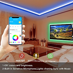 DAYBETTER Smart WiFi App Control Led Strip Lights Work with Alexa Google Assistant -16.4 feet