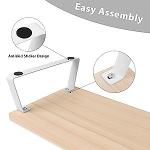 Large Dual Monitor Stand Riser - Monitor Stand for 2 Monitors, Wooden Computer Stand For Desk with Metal Legs, Desk Organizers and Storage With Drawer, Desk Shelf for Computer/Laptop/Printer/TV, Oak