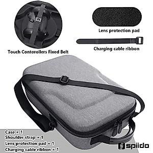 Spiido [2023 Upgrade] Hard Travel Case for Oculus Quest 2 /Oculus Quest VR Gaming Headset and Controllers Accessories Waterproof Shockproof Carrying Case (Gray)