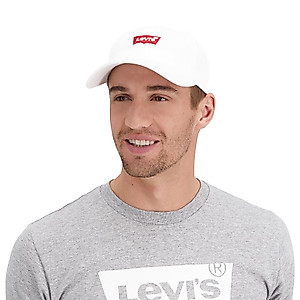 Levi's Men's Classic Baseball Hat with Logo, White, One Size