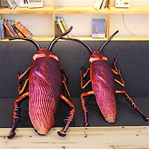 Ellelove Creative 3D Cockroach Plush Pillow Animal Insect Funny Home Sofa Car Decoration Party Favors Throw Pillow Gifts for Boys and Girls (13.8''(35cm))