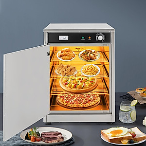 4-Shelf Electric Party Catering Hot Box Food Warmer, 600W, 360° PTC Heating, Countertop Heated Holding Cabinet Catering Food Warmers Great for Schools and Churches