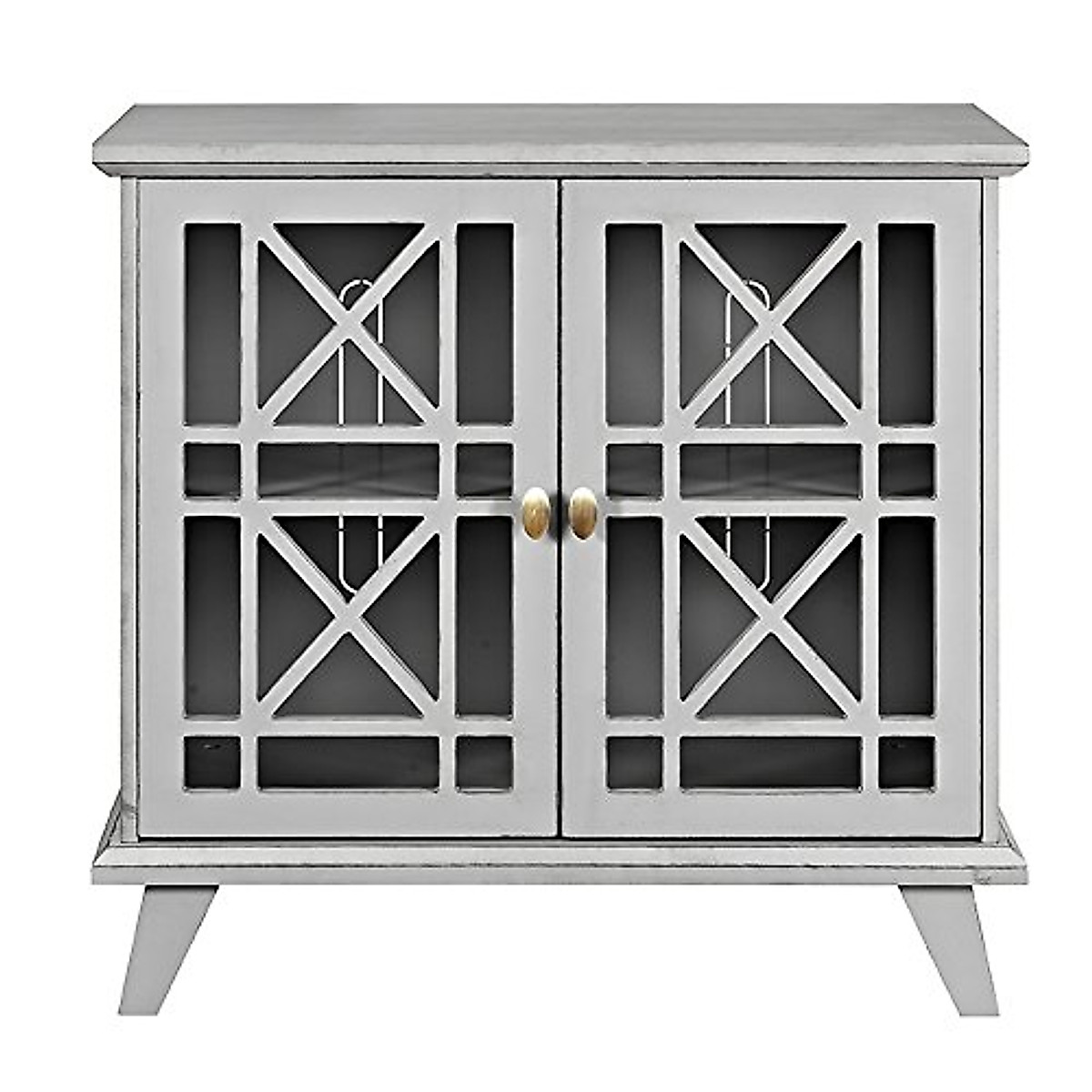 Walker Edison Wood Kitchen Accent Buffet Sideboard Entryway Serving Storage Cabinet with Doors Entryway Kitchen-Dining Room Console Living Room, 32 Inch, Grey
