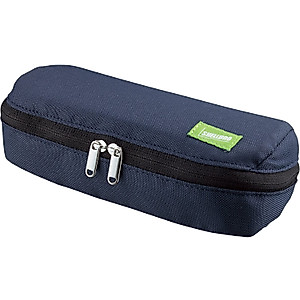 Kokuyo Shellbro Pen Case, Shell-shaped structure, Big Capacity Pencil Case, Large Pencil Pouch, Stationery Pen Bag, Navy x Blue, Japan Import (F-VBF190-2)