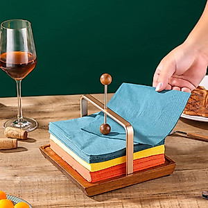 Niciksty Wooden Napkin Holder Farmhouse Kitchen Napkin Holder for Table Dinner Napkin Holder Cocktail Napkins Holder Vintage Wood Napkin Holder Christmas Napkin Holder