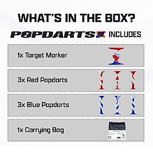 Popdarts USA Themed PRO Pack Game Set (Red White Blue Wigglenobber Target Marker) - Indoor, Outdoor Suction Cup Throwing Game - Competition with a POP