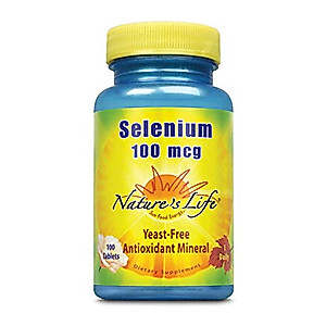 Nature's Life Selenium 100 mcg | No Yeast, Antioxidant Mineral Dietary Supplement | 100ct