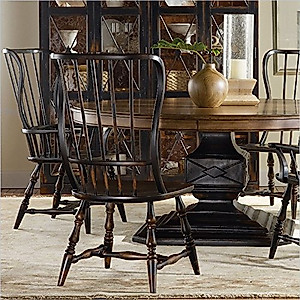 Hooker Furniture Sanctuary Spindle Dining Chair in Ebony (Set of 2)