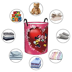 Cute Large Laundry Basket fit Cartoon Character W1 Durable Waterproof Portable with Handle for Bedroom Laundry Room collapsible laundry baskets Round Dirty Storage Clothes Basket Circular hampers - M