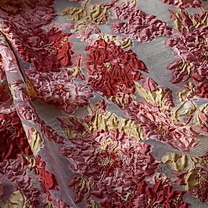 XMTXZYM 2 Meter Yarn Dyed Embossed Jacquard Fabric Women's Dress DIY Sewing Fabric